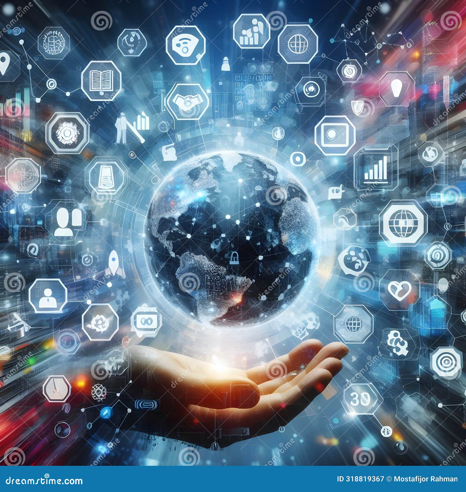 Technology Web Background. Virtual Concept. World Network Technology ...