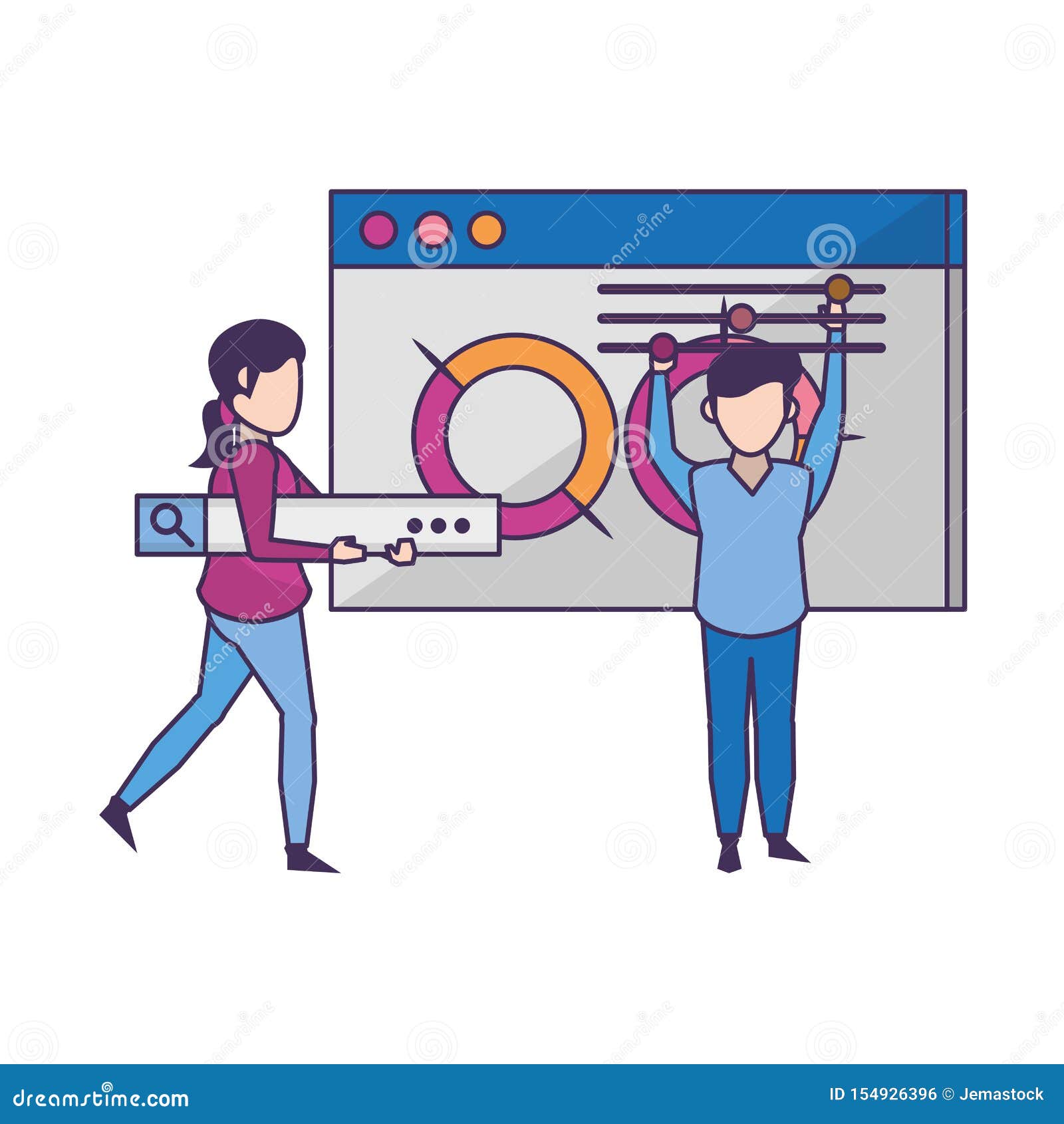 Technology Web Digital Hardware Cartoon Stock Vector - Illustration of ...