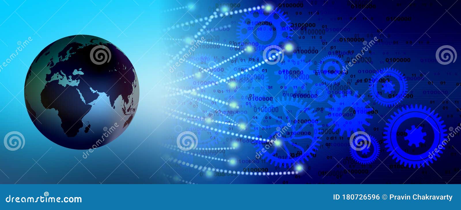 Technology Web Glob Clouds Background.virtual Concept. World Network ...