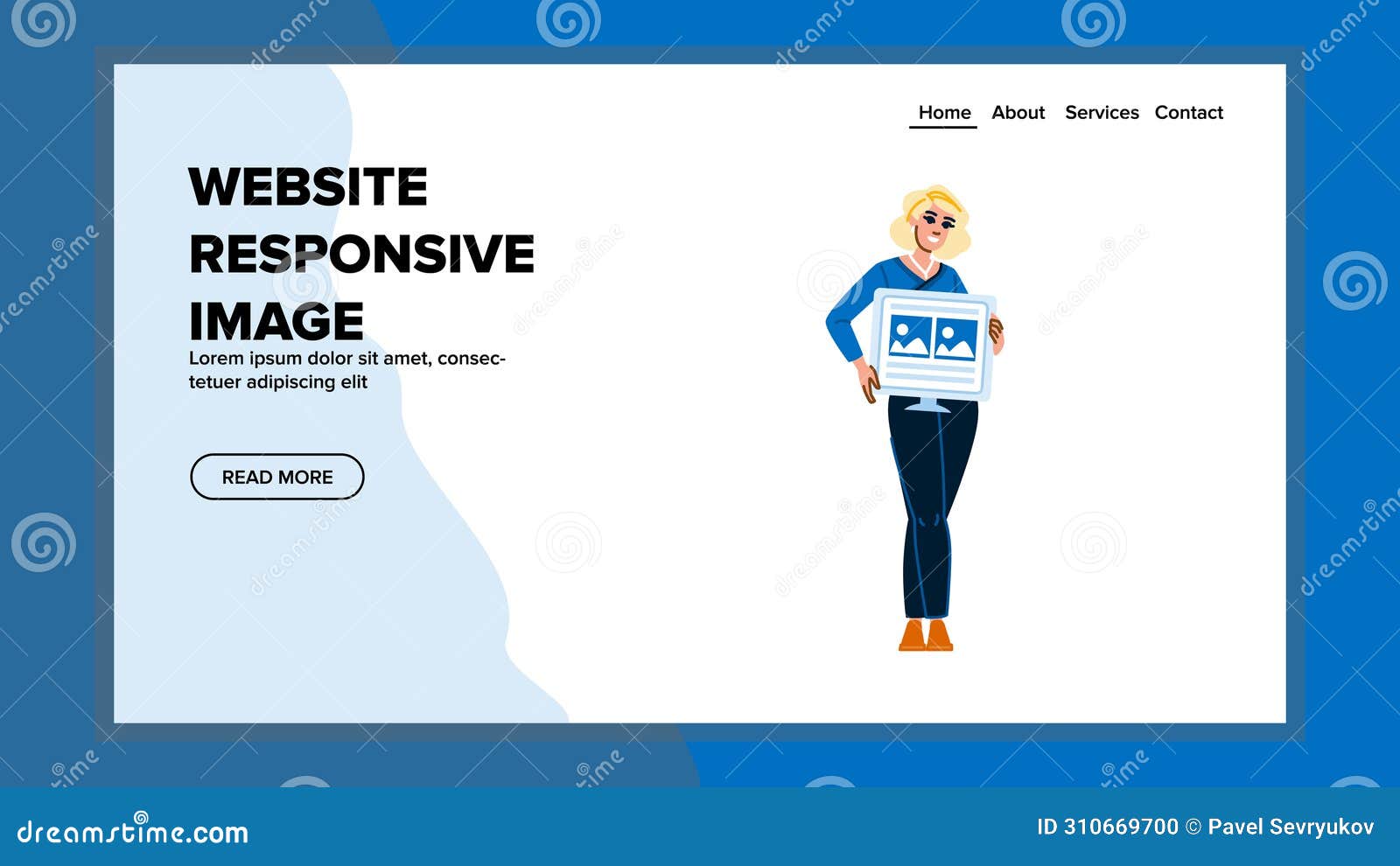 Technology Website Responsive Image Vector Stock Vector - Illustration ...