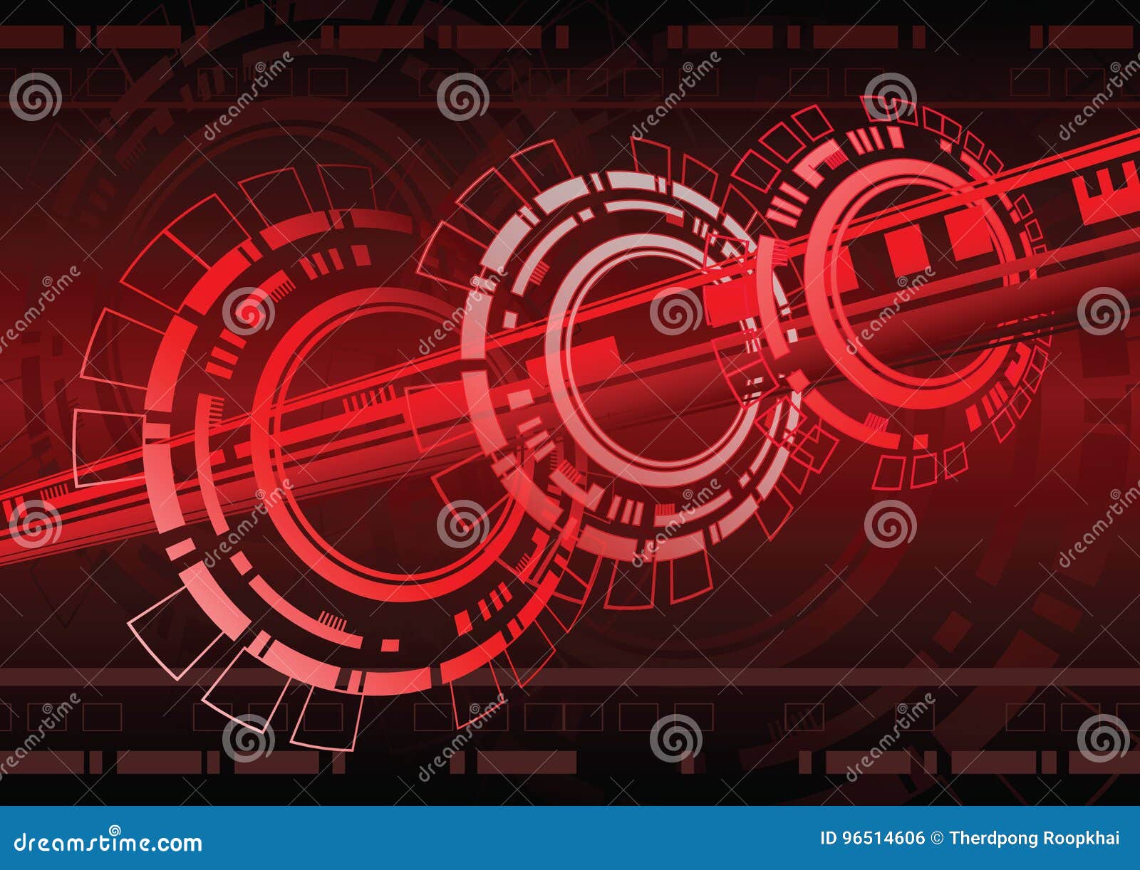 Technology in 3 White Red Circle Abstract Concept Stock Vector ...