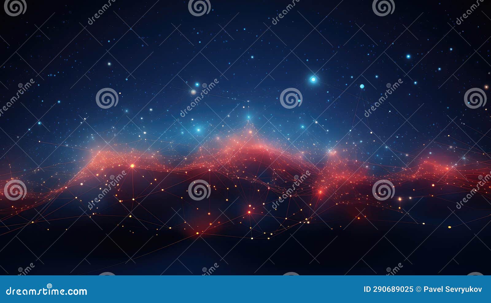 Technology Wireframe Galaxy Abstract Stock Illustration - Illustration ...