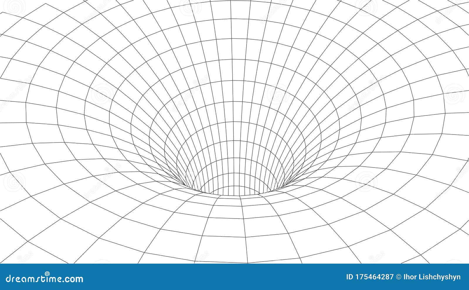 Wireframe Tunnel. 3d Wormhole Illustration Royalty-Free Cartoon ...