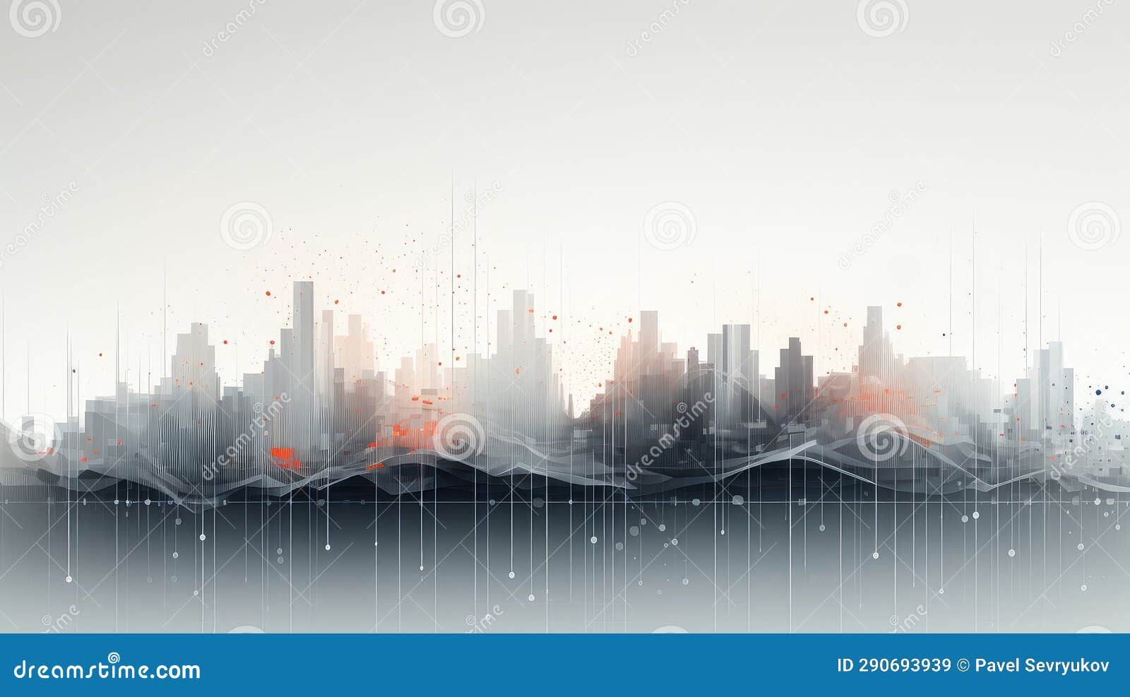 Technology Wireframe Visualization Composition Stock Illustration ...