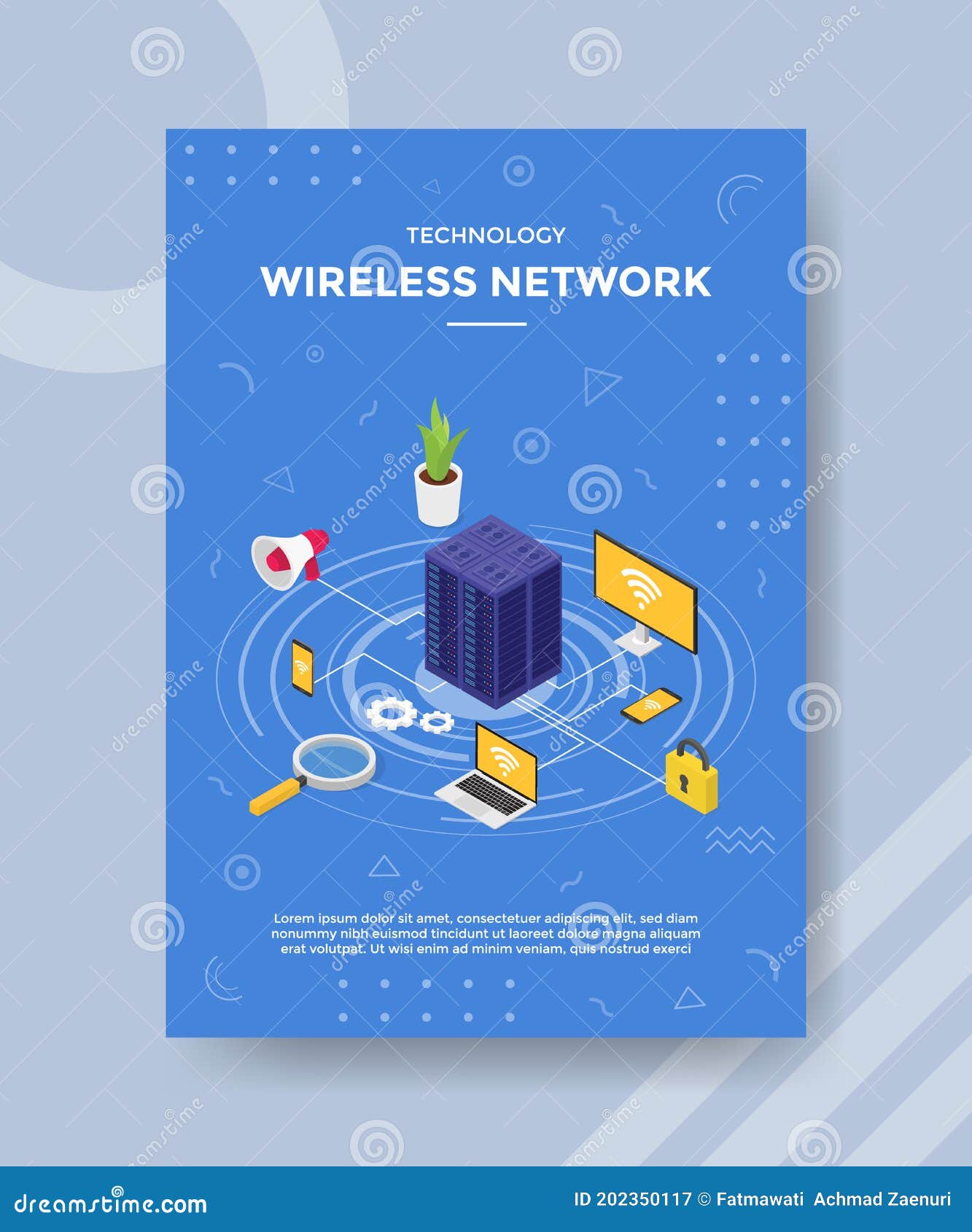 Technology Wireless Network Server Connecting Device Computer ...