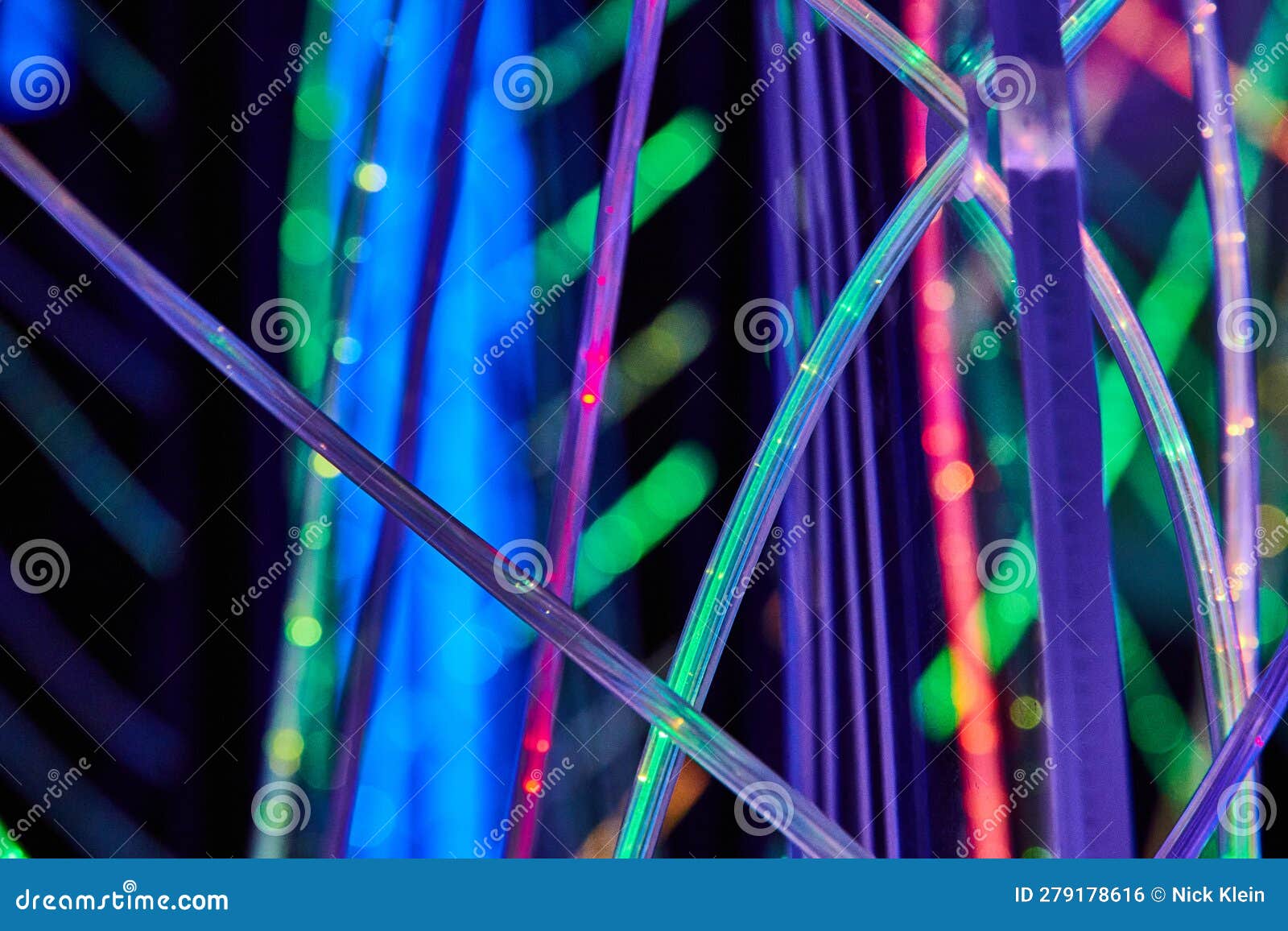 Technology Wires of Neon LED Lights with Multiple Colors Stock Photo ...