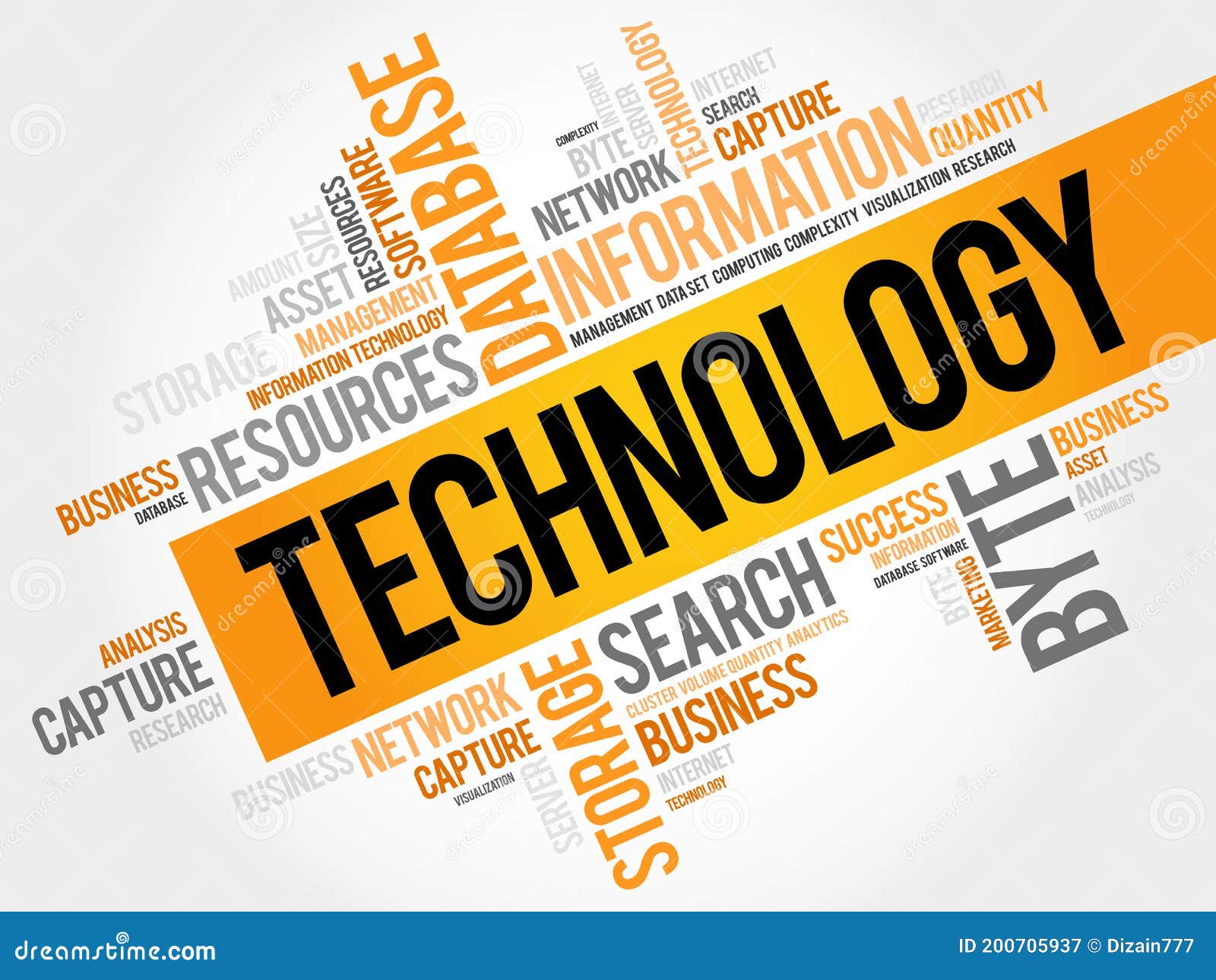 Technology word cloud stock illustration. Illustration of database ...