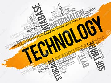 Technology Word Cloud Collage Stock Illustration - Illustration of ...