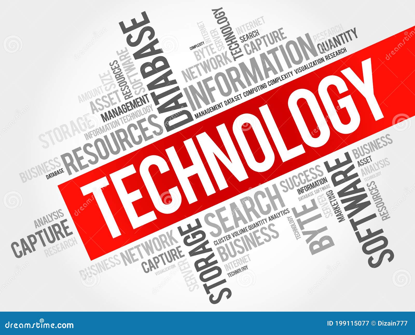 Technology Word Cloud Collage Stock Illustration - Illustration of ...