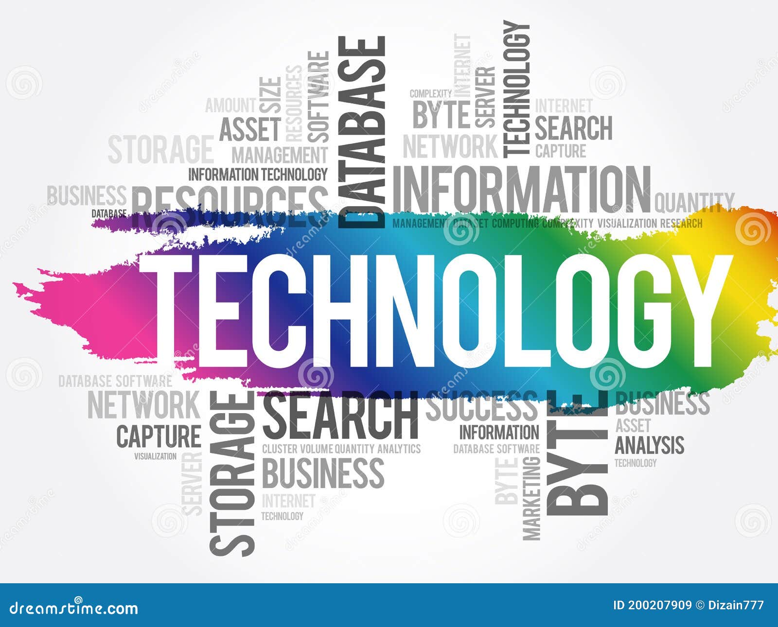 Technology Word Cloud Concept Stock Illustration - Illustration of ...