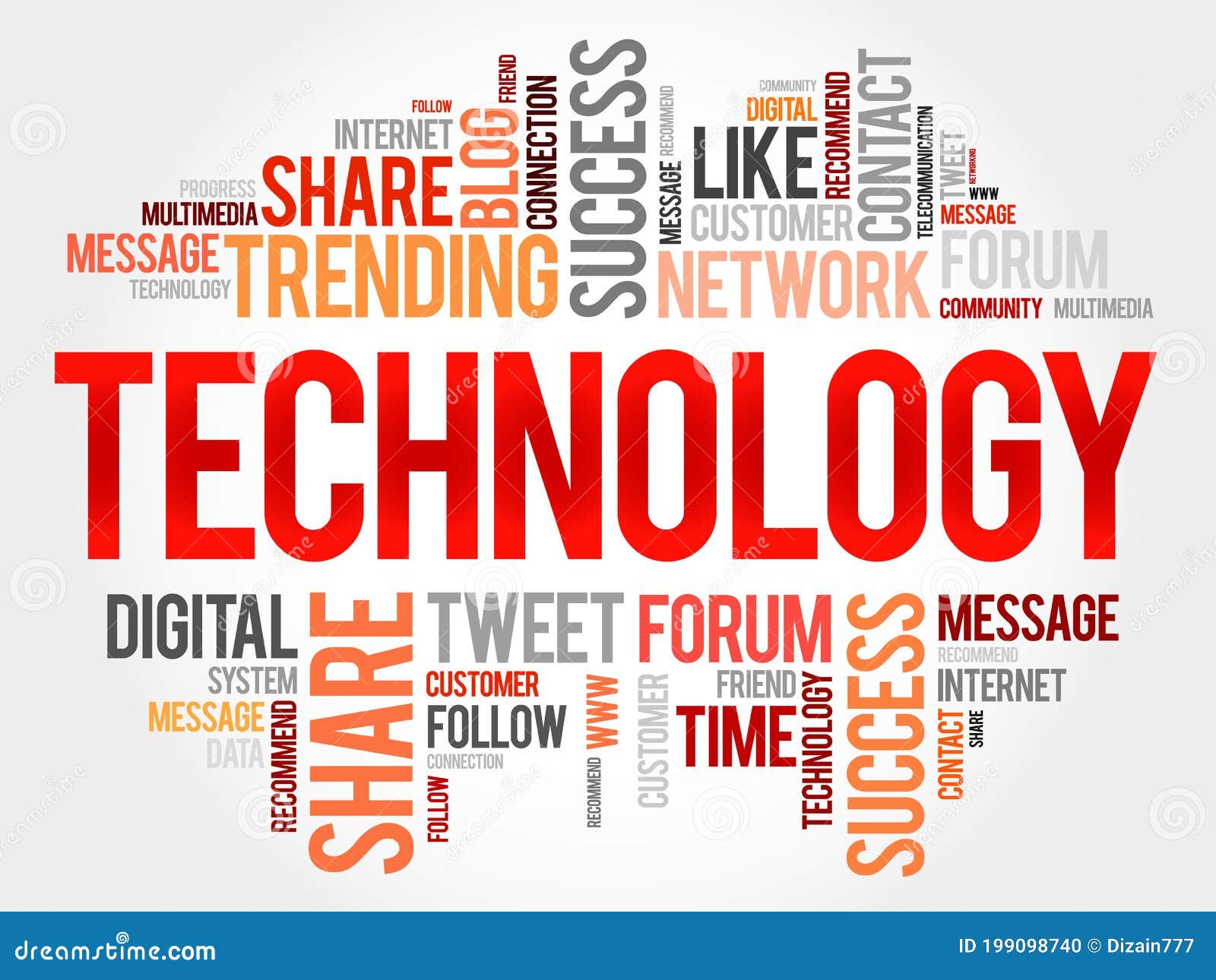 Technology word cloud stock illustration. Illustration of digital ...