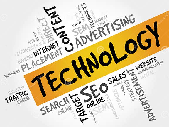 TECHNOLOGY word cloud stock illustration. Illustration of modern ...