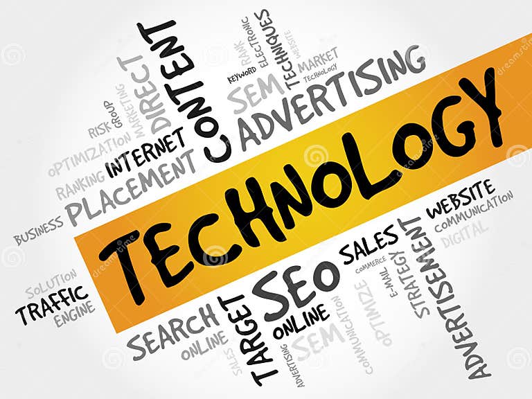 TECHNOLOGY word cloud stock illustration. Illustration of modern ...