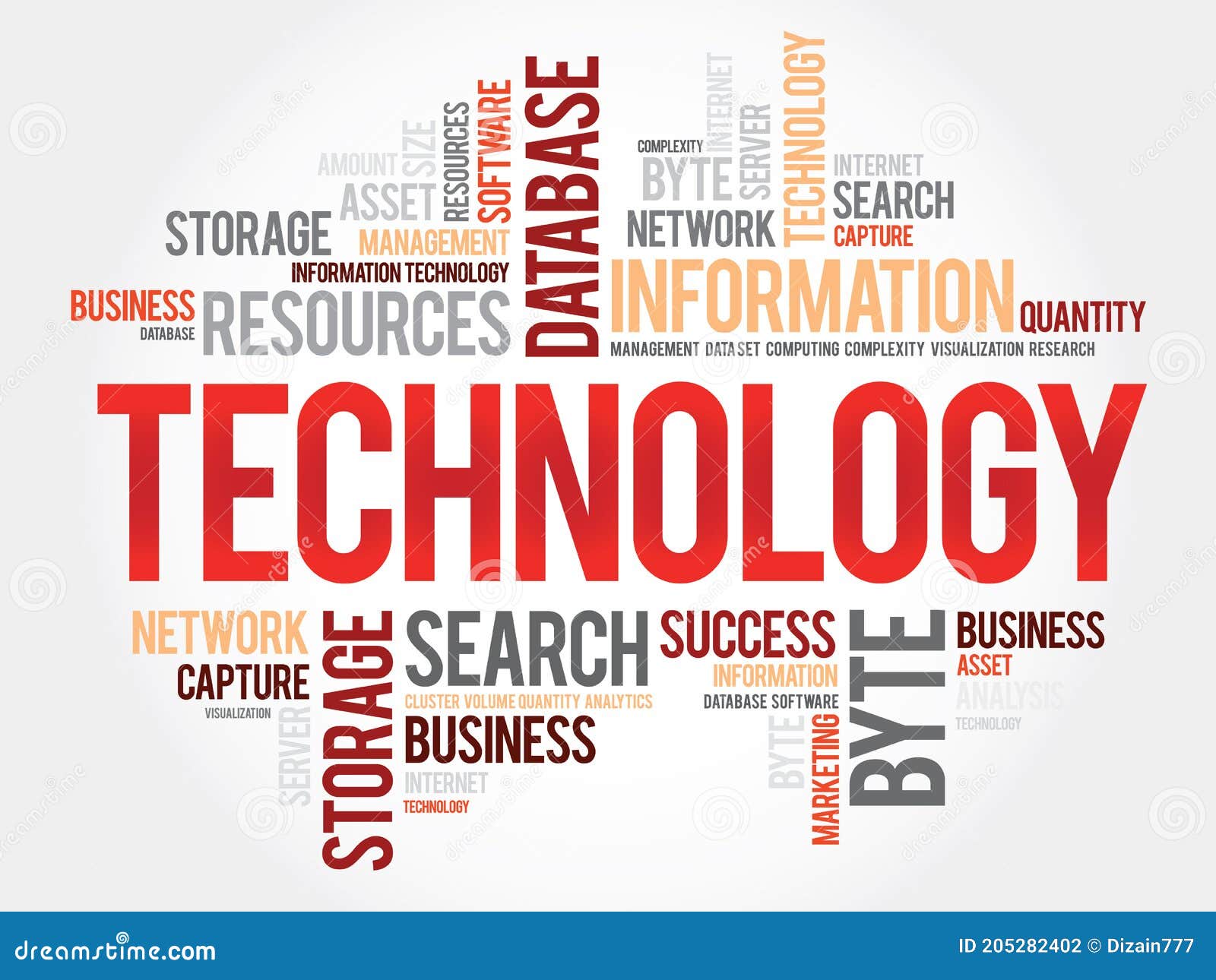 Technology word cloud stock illustration. Illustration of word - 205282402