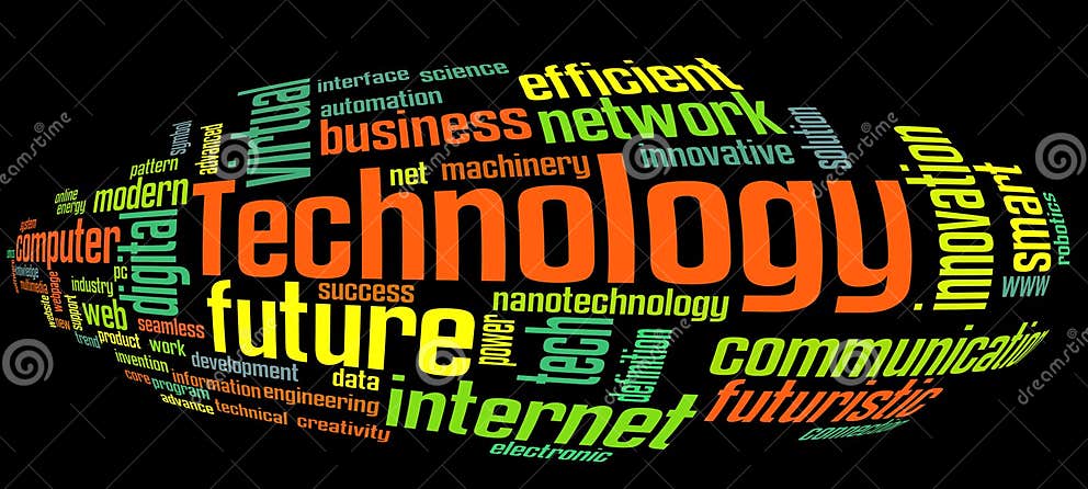 Technology word cloud stock illustration. Illustration of mechanization ...
