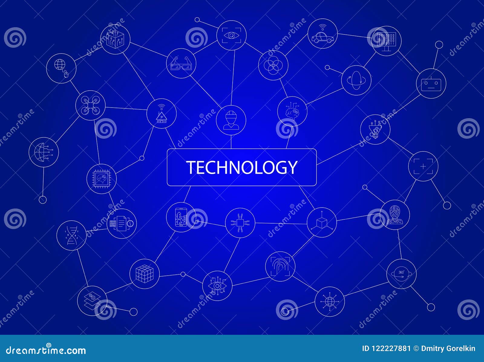 Technology word with icons stock vector. Illustration of intelligence ...