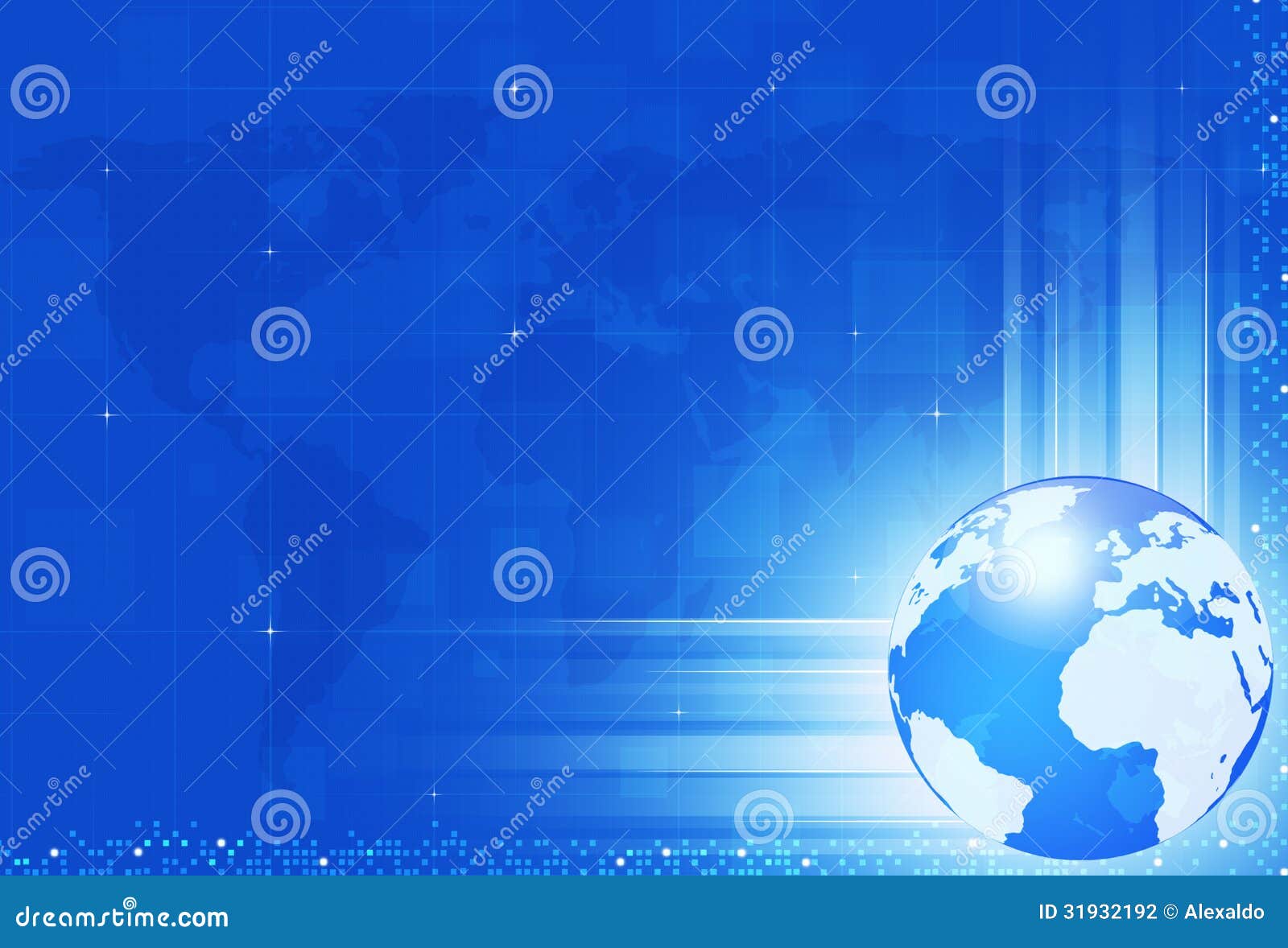 Technology World Blue Background Stock Illustration - Illustration of ...