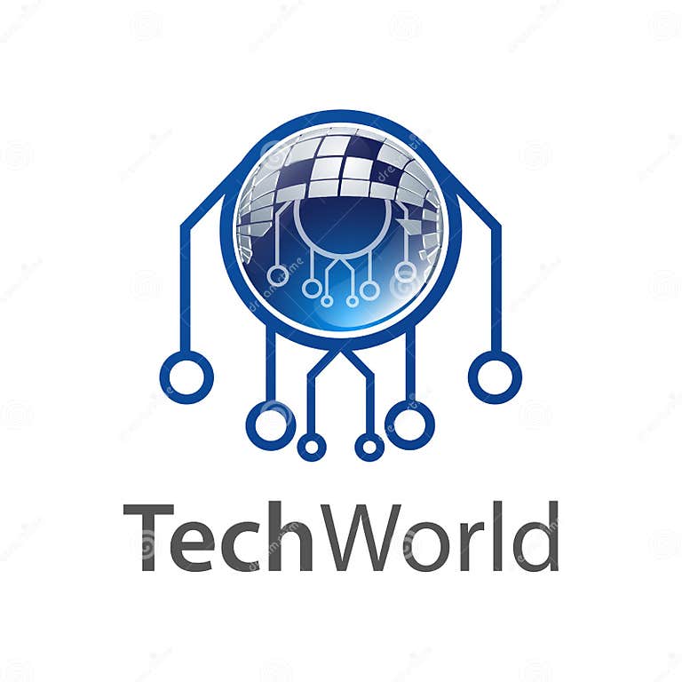 Technology World Logo Concept Design. Symbol Graphic Template Element ...