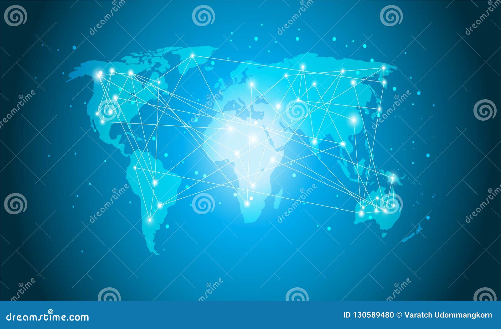 Modern Digital World Map Globalization Concept Vector