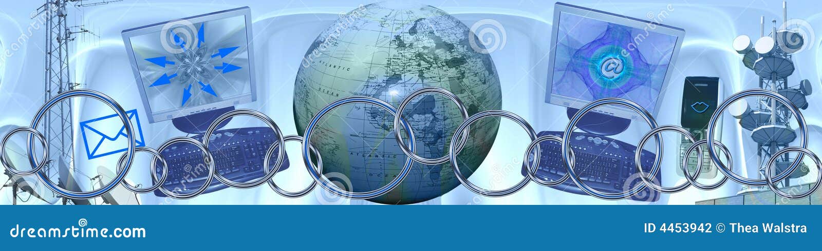 Technology and World Wide Connections Stock Illustration - Illustration ...