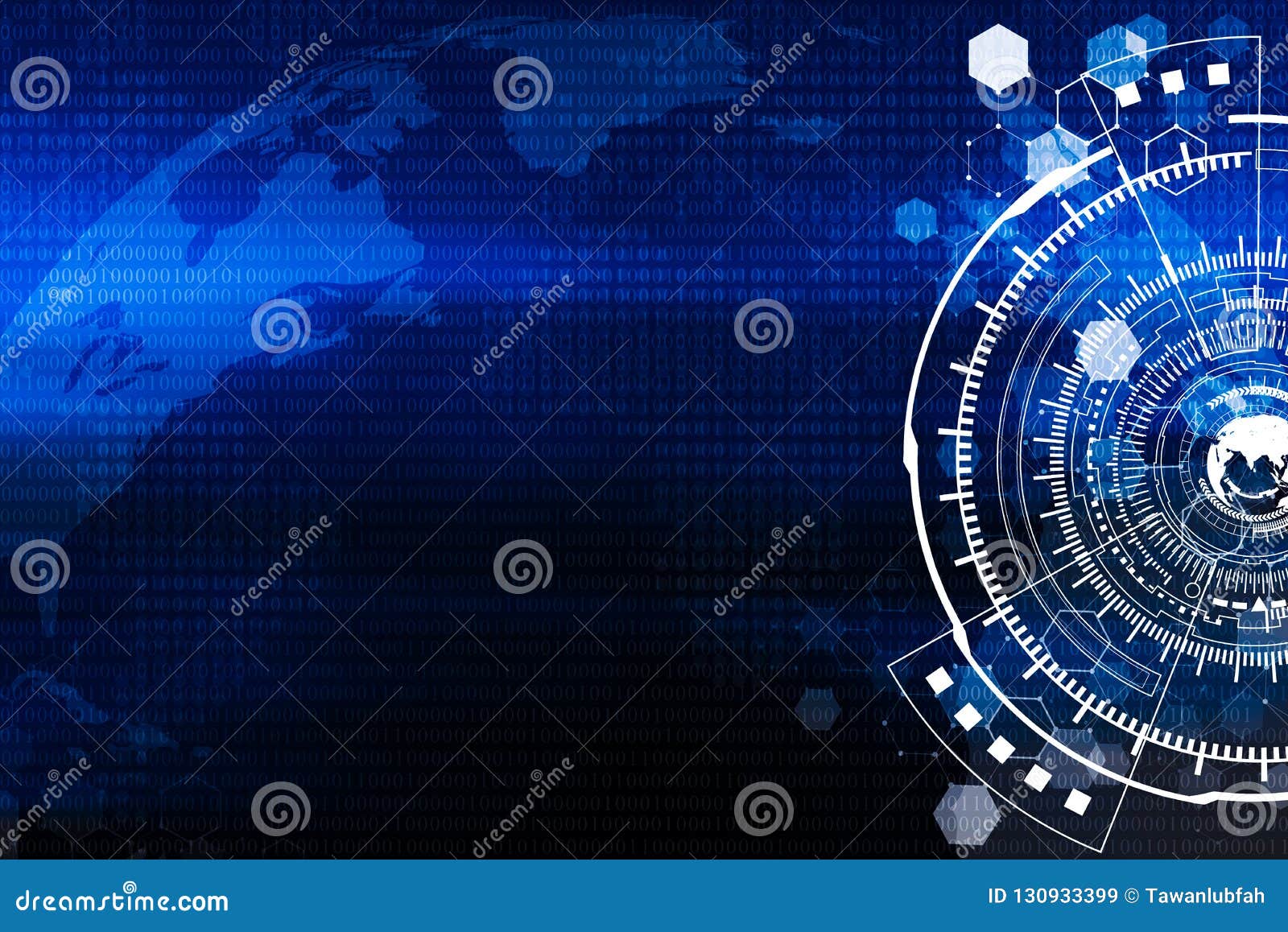 Technology and Worldwide Connection Background Concept in Blue T Stock ...