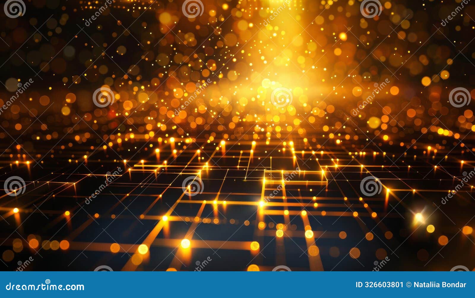 Technology Yellow Background with Cubes. Digital Abstract Futuristic ...