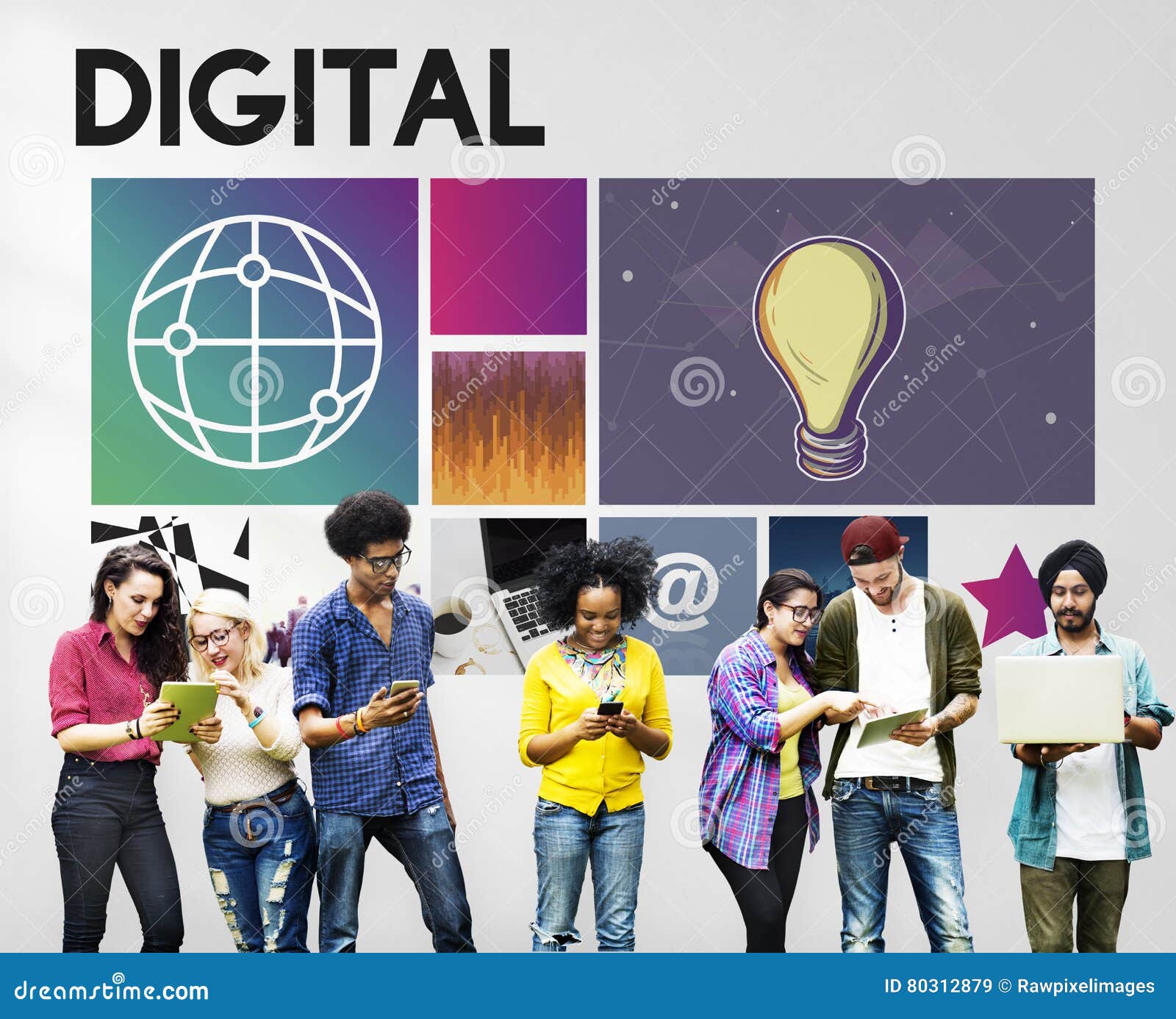Technology Youth Digital Online Diversity Concept Stock Image - Image ...