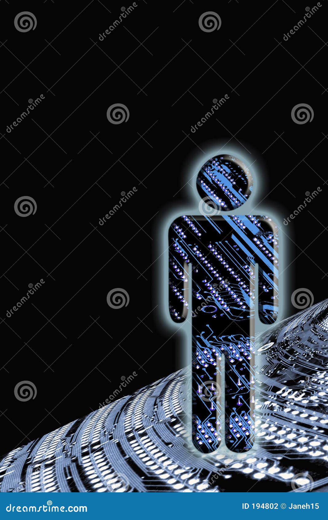 Technoman stock illustration. Illustration of circuit, space - 194802