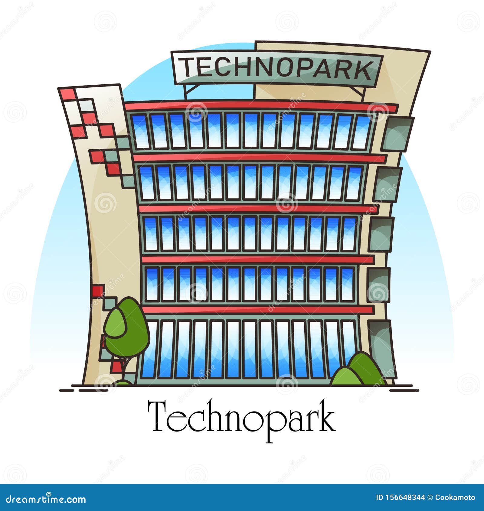 Technopark Building or it Company Office Stock Vector - Illustration of ...
