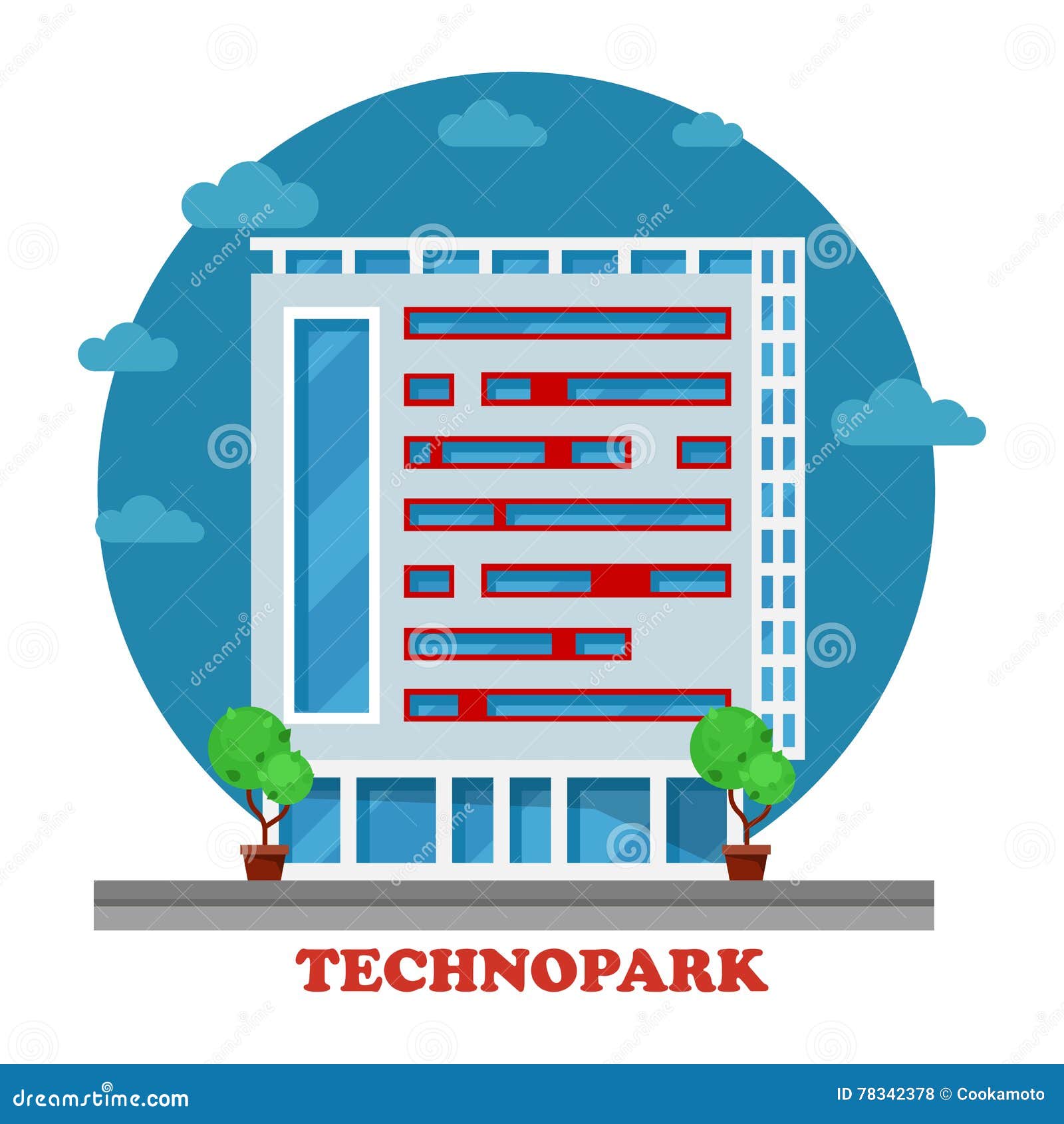 Technopark Building in Technocity for it Firm Stock Vector ...