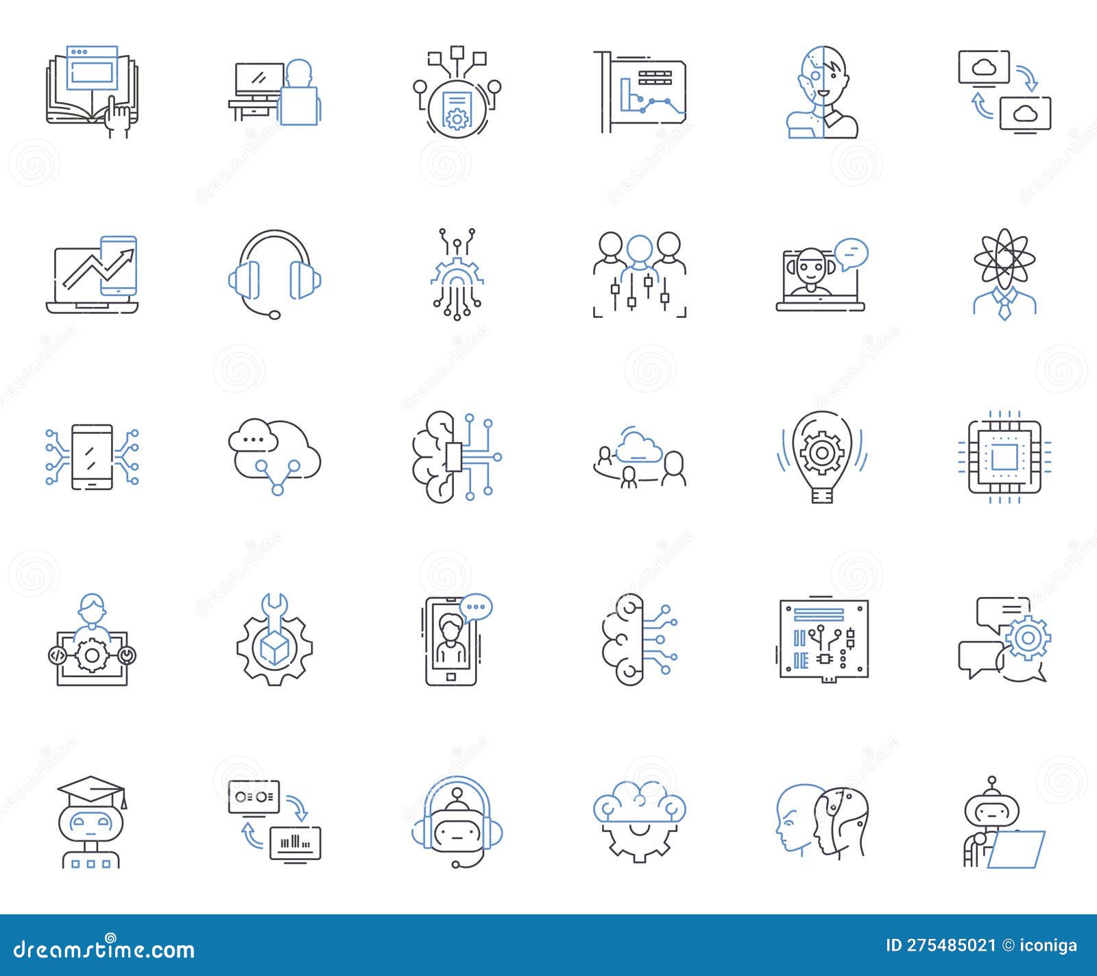 Technophiles Line Icons Collection. Gadgets, Innovation, Robotics ...