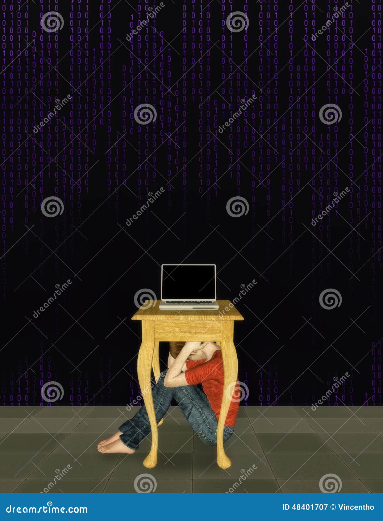 Technophobia Afraid of Technology Illustration Stock Illustration ...