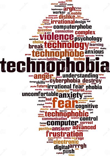 Technophobia word cloud stock vector. Illustration of control - 182648624