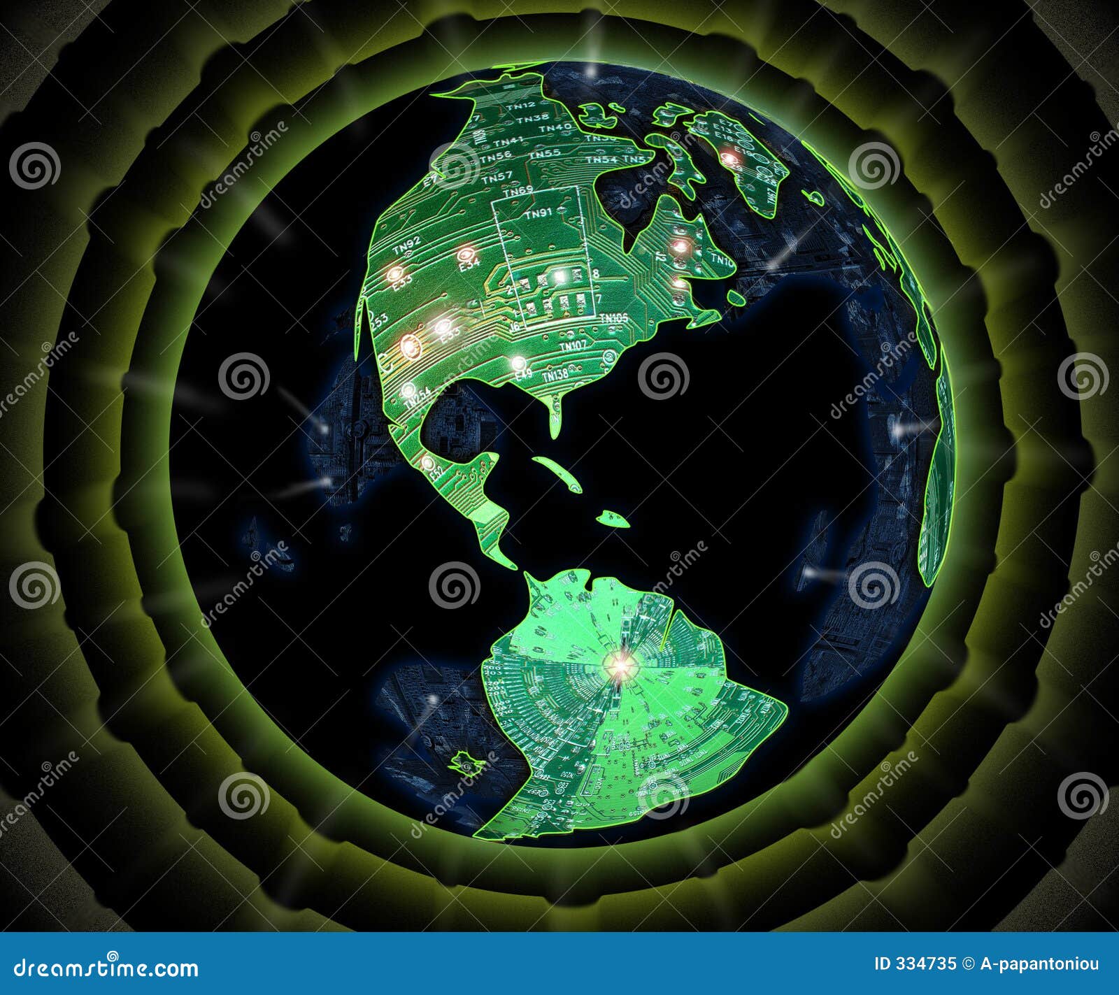 TechnoPlanet III stock illustration. Illustration of hacker - 334735