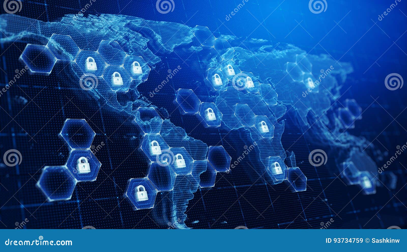 Techology World Map and Padlocks Icons - Technology Security Concept ...