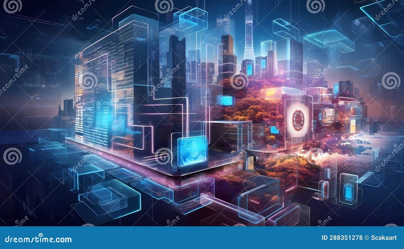 Techscape Symphony: Harmonizing Innovation and Connectivity Stock Photo ...