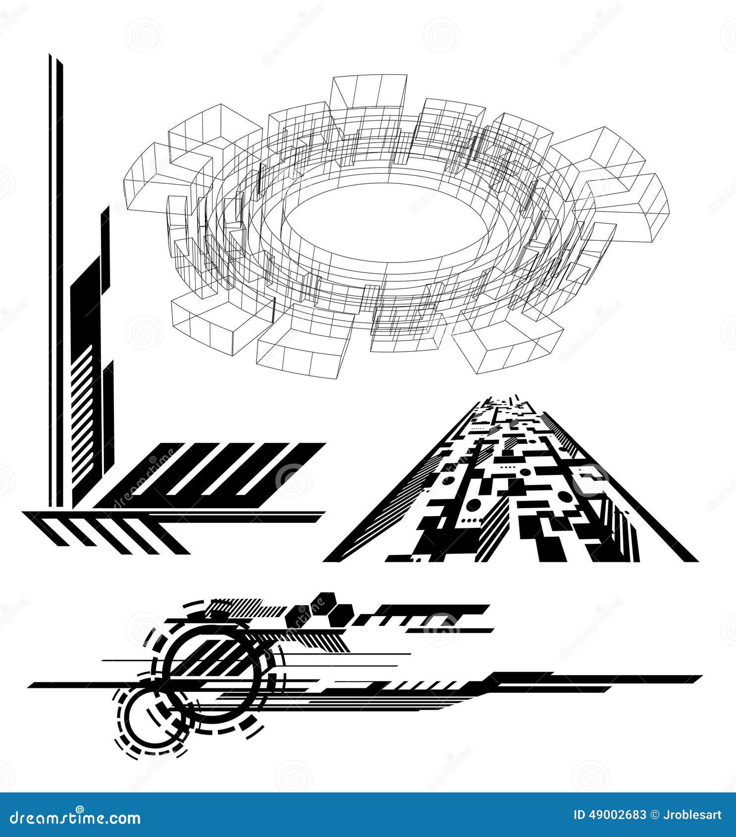 TechShapes3 stock vector. Illustration of alien, spot - 49002683