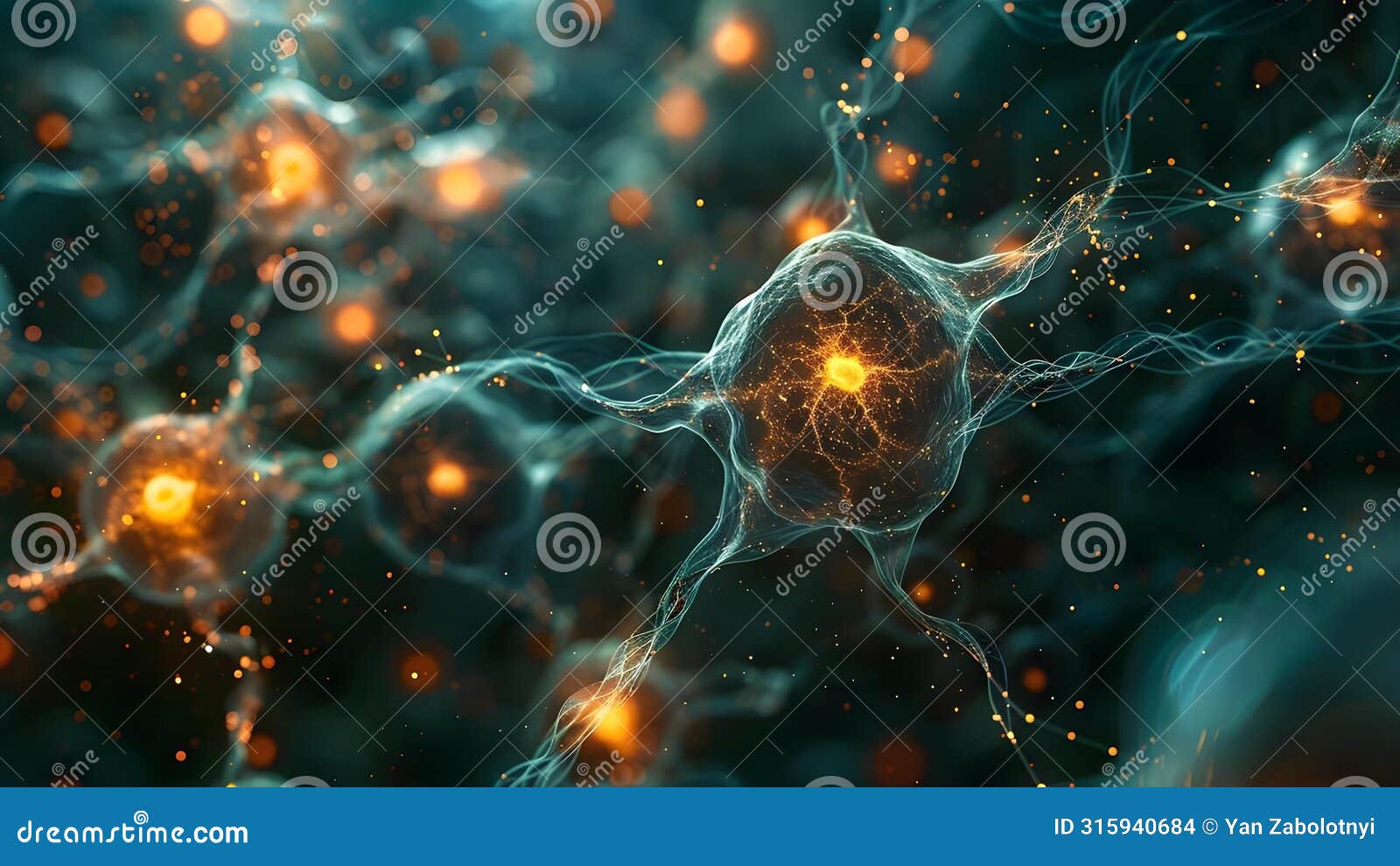 Techthemed Abstract Background with Interconnected Cyber Cells and ...