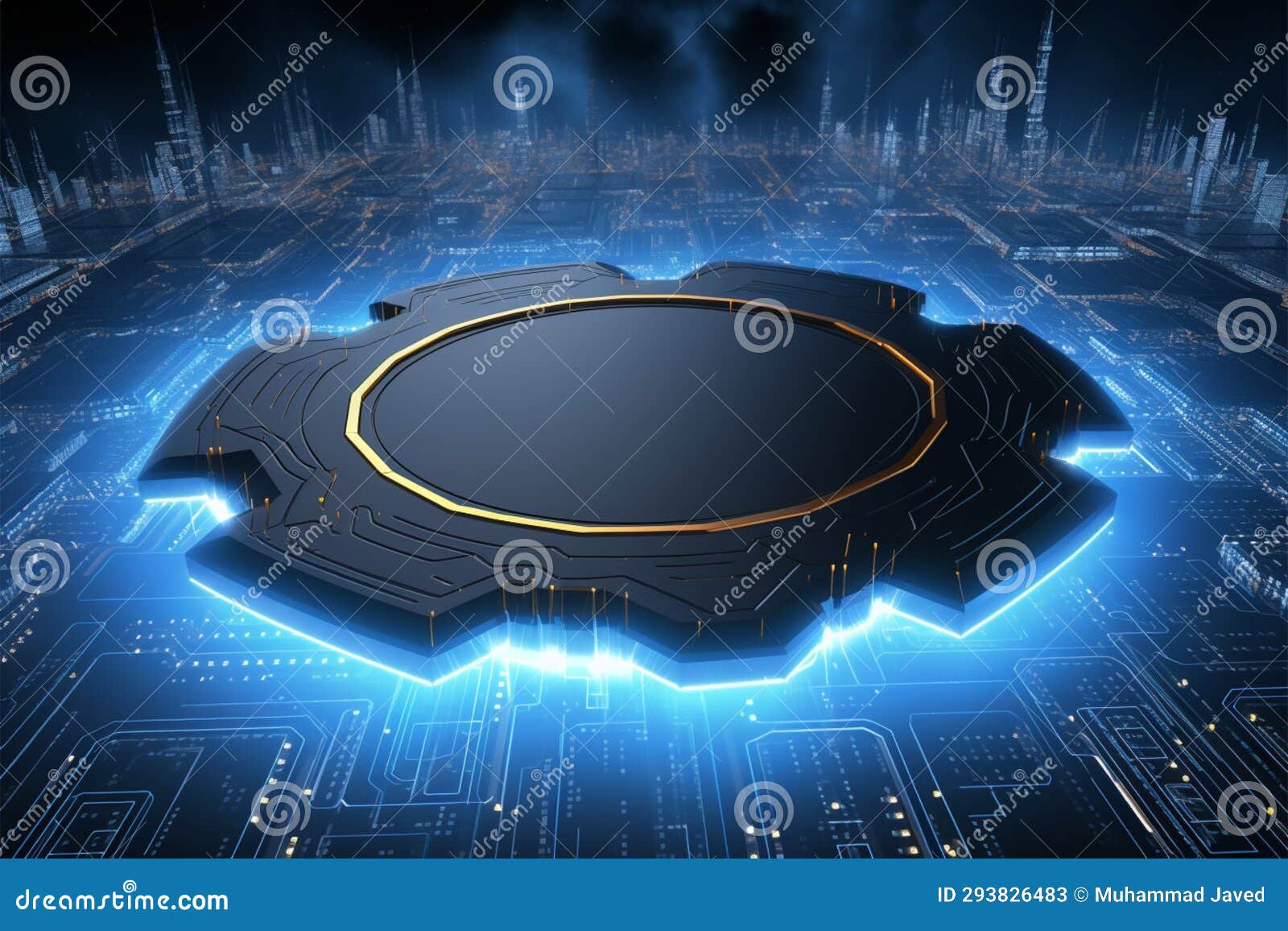 Techy 3D Render a Force Field Enveloped in Futuristic Surroundings ...