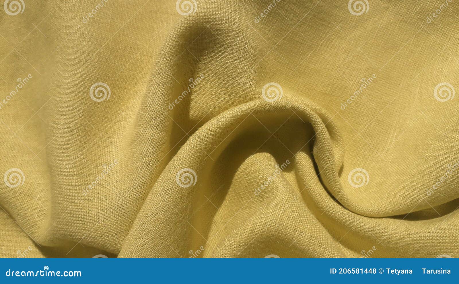 Tecido de linho amarelo. foto de stock. Imagem de fundo - 206581448