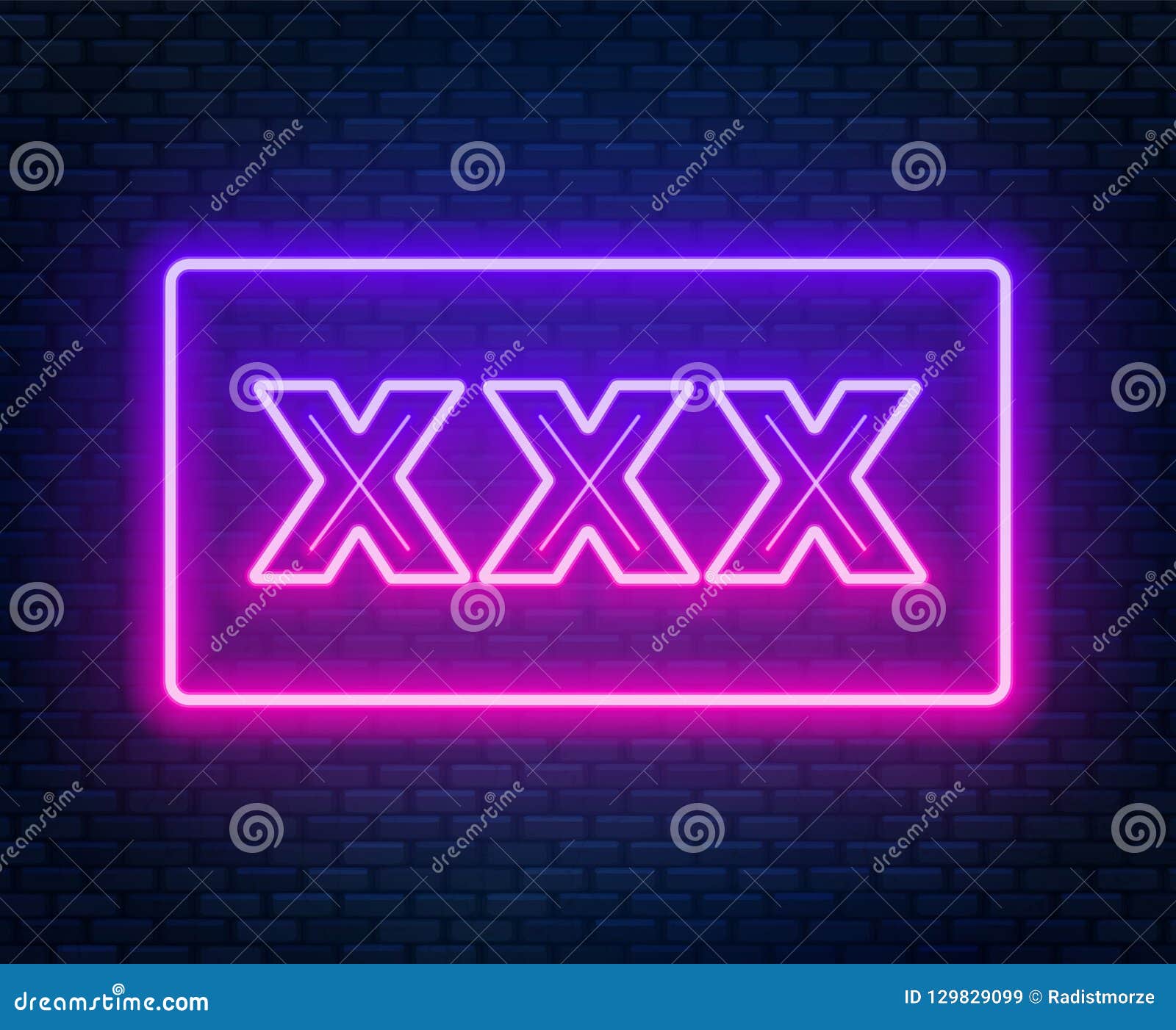 Tecken För Neon Xxx På En Mörk Bakgrund Vektor Illustrationer Illustration Av Symbol Rektor