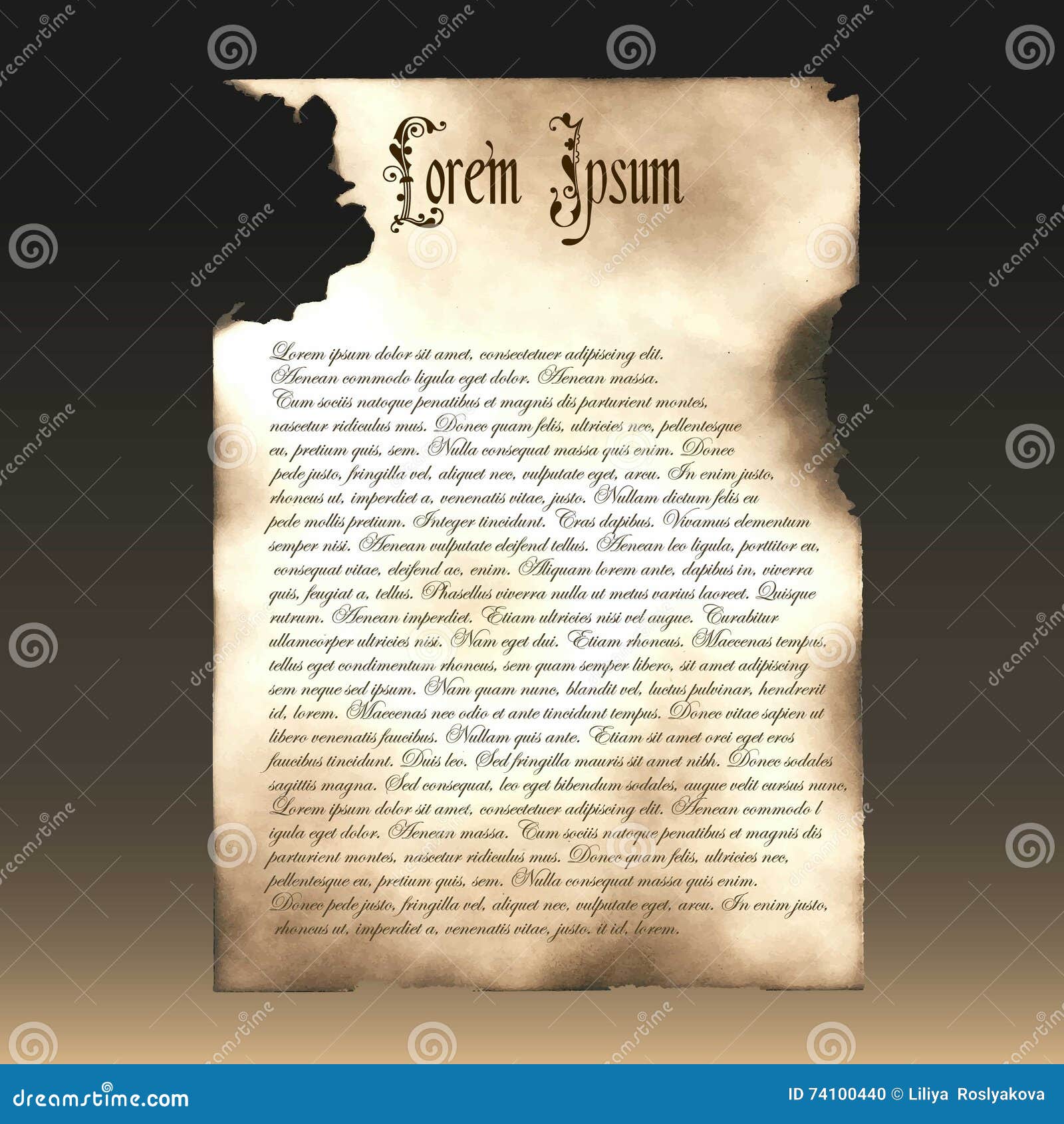 Teckent Papper Papyrus Ett Gammalt Manuskript Mall Exempel Stock ...