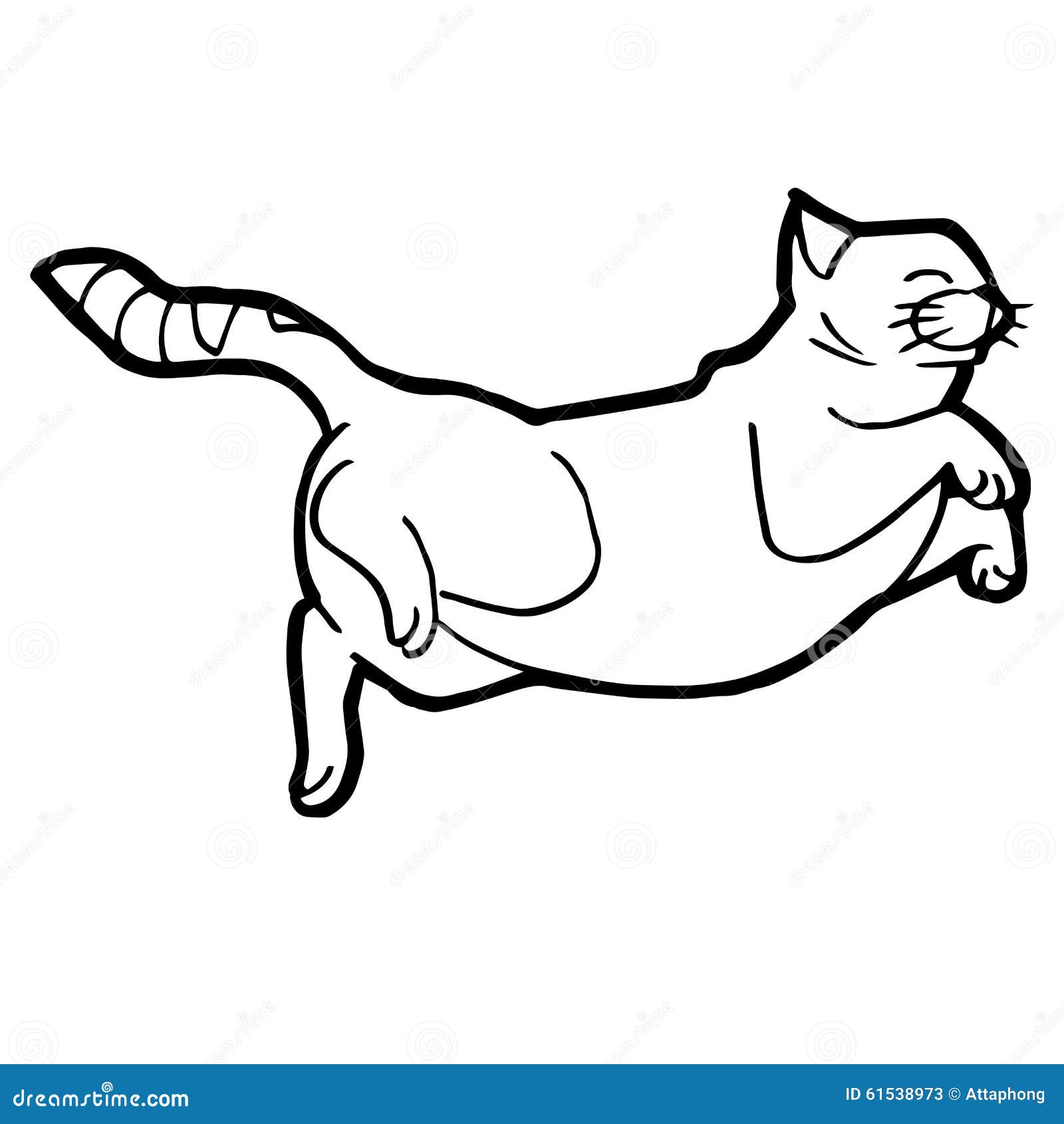 Tecknad Film Cat Coloring Page Vektor Illustrationer - Illustration av ...