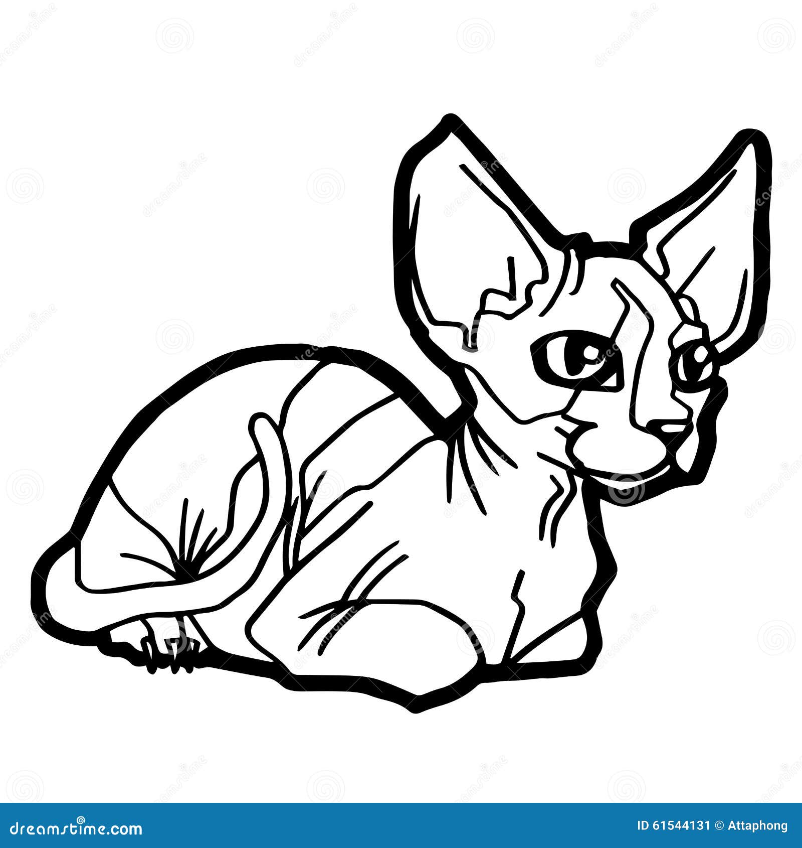 Tecknad Film Cat Coloring Page Vektor Illustrationer - Illustration av ...