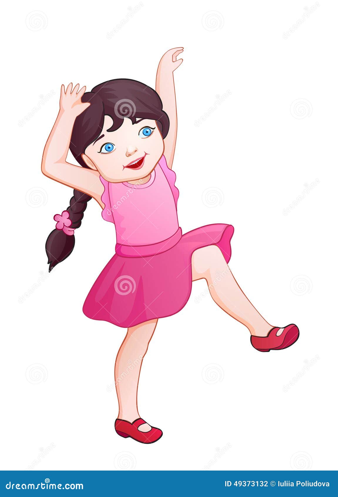 Tecknad Film Som Spelar Flickan Stock Illustrationer - Illustration av ...