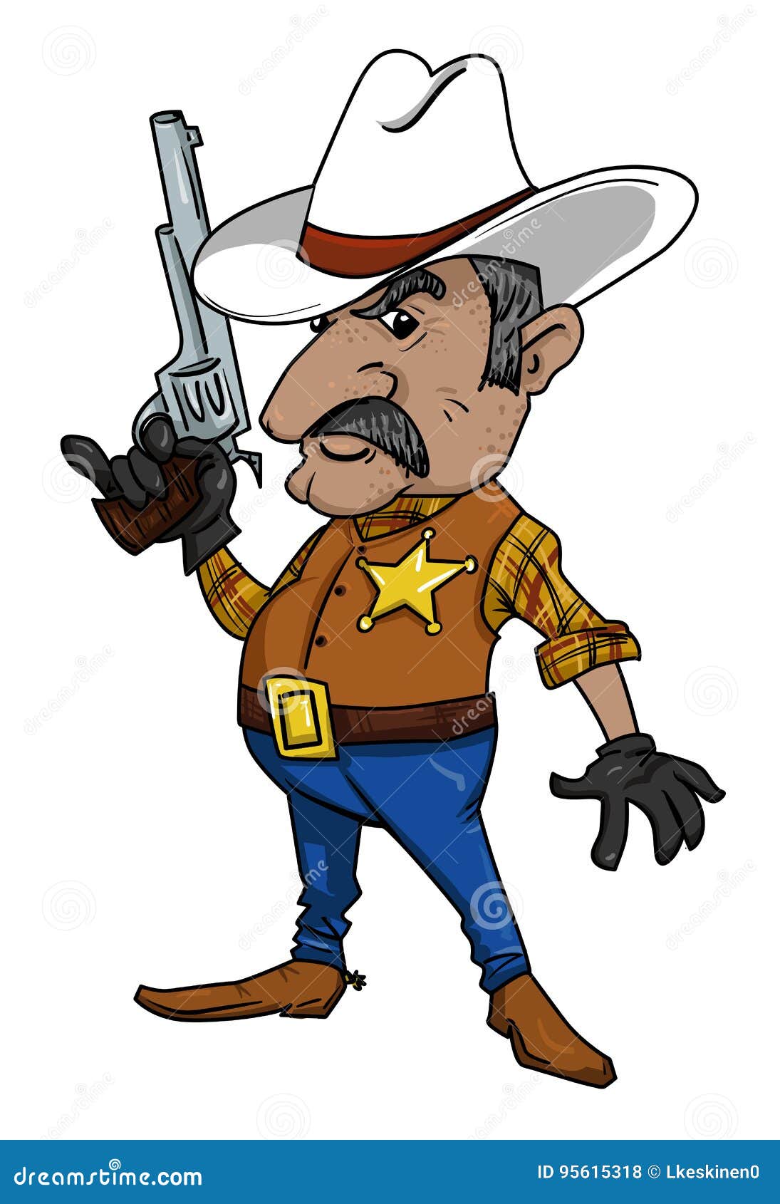 Tecknad Filmbild Av Sheriffen Vektor Illustrationer - Illustration av ...