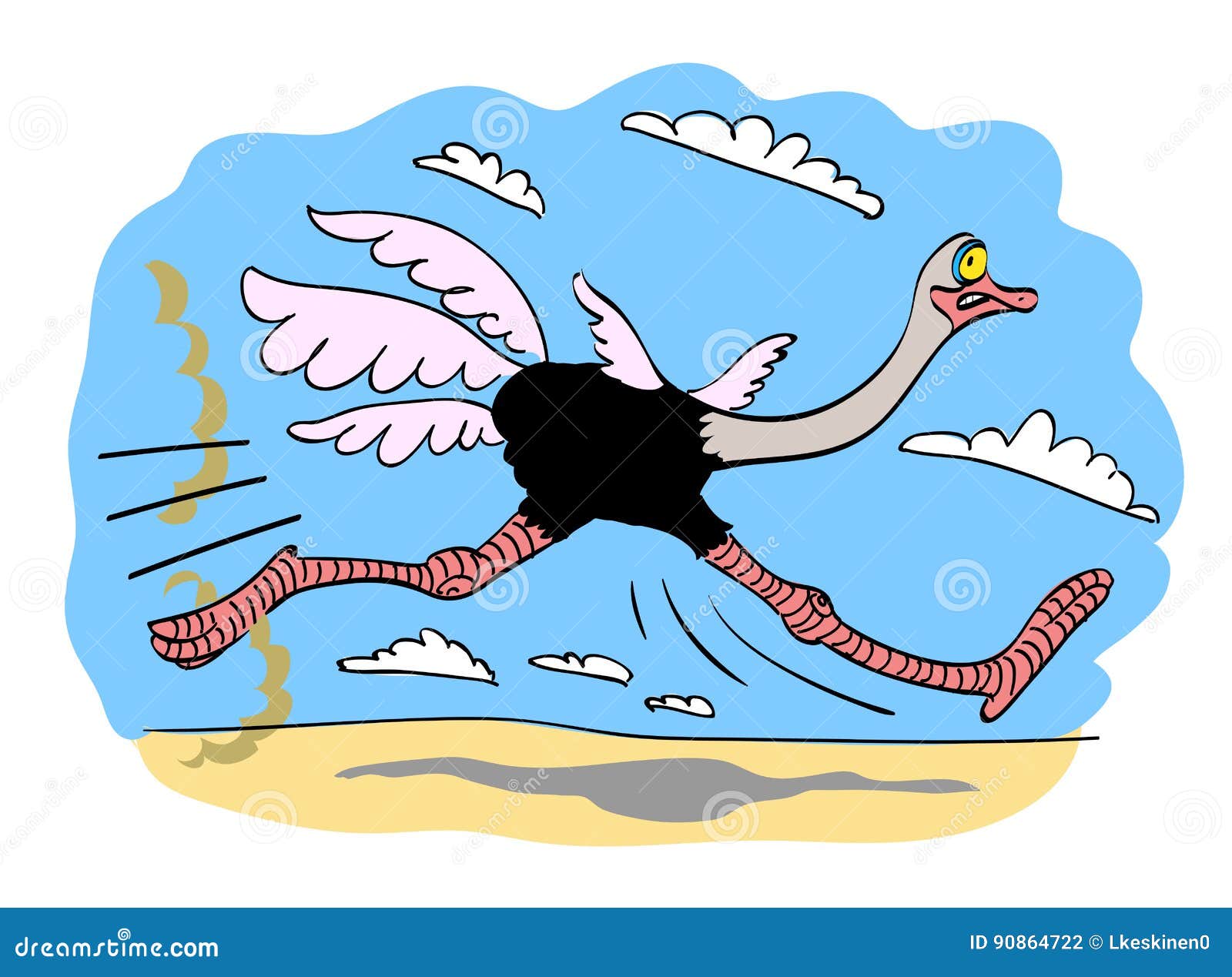 Tecknad Filmbild Av Strutsen Vektor Illustrationer - Illustration av ...