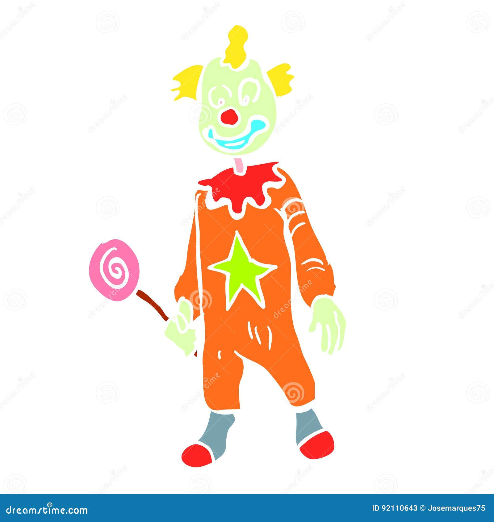 Tecknad Filmclownillustration Vektor Illustrationer - Illustration av ...