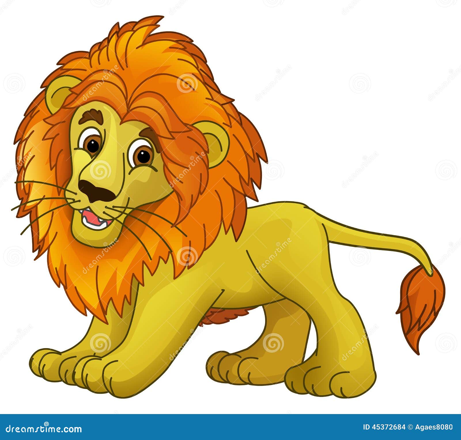 Tecknad Filmdjur - Lejon - Karikatyr Stock Illustrationer ...