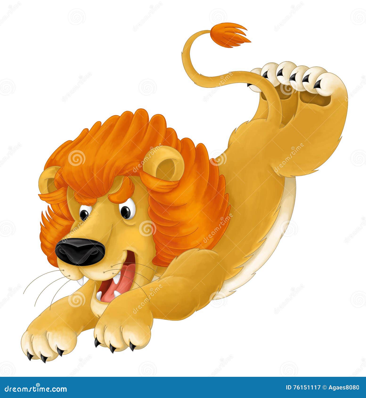 Tecknad Filmdjur - Lejon - Karikatyr Stock Illustrationer ...